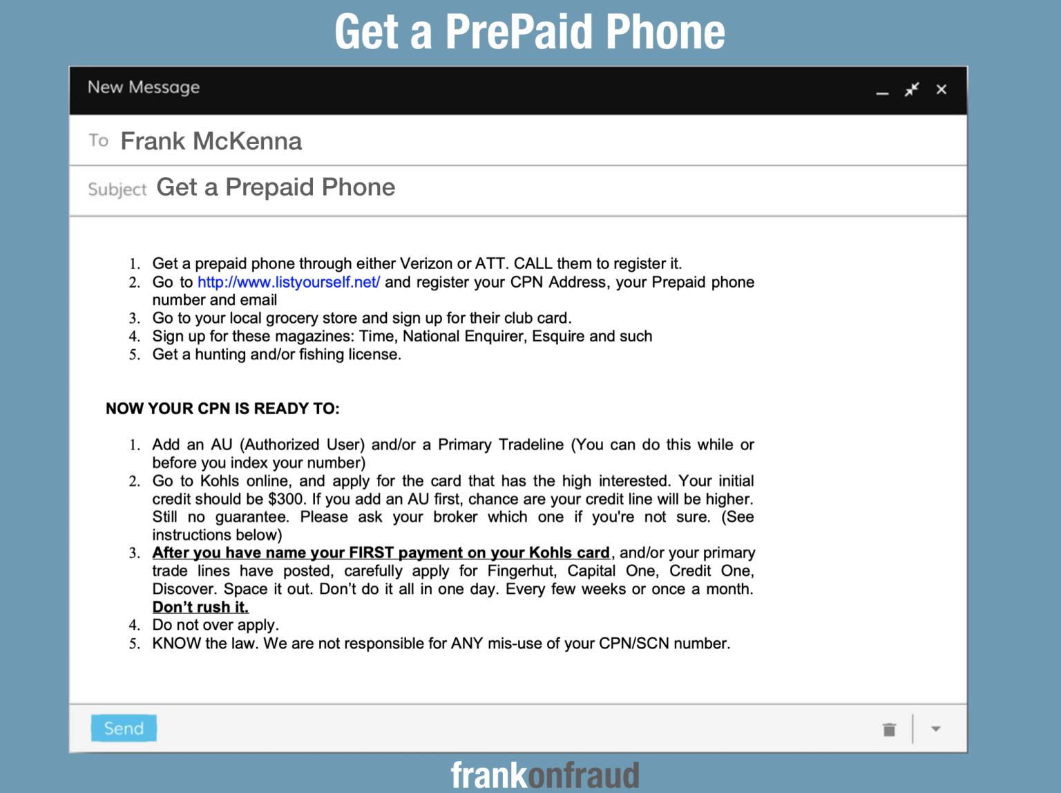 I Bought a "Legal" CPN - Here's What Happened. - Frank on Fraud