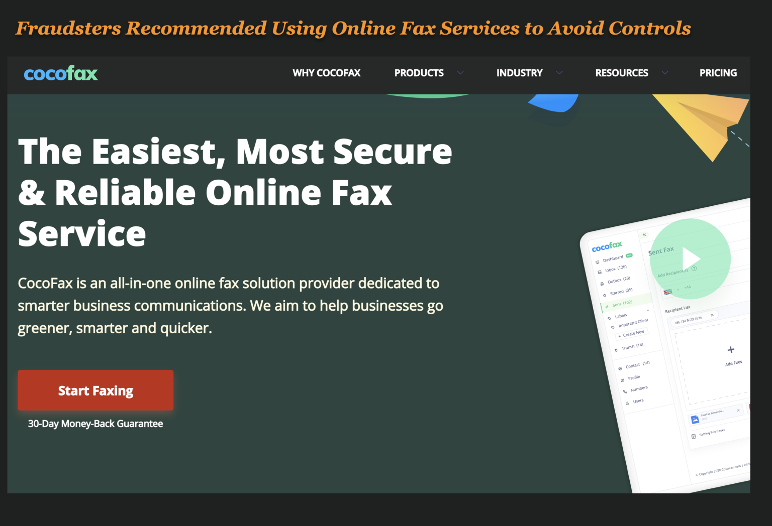 Fax Fraud? California stopped a $560 Million Fraud Scam - Frank on Fraud